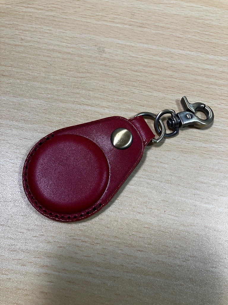 DomTeporna Italy エアタグ ケース 本革 革 コイン型 ブランド エアタグカバー AirTag edy QUICPAY キーホルダー 保護 イタリアンレザー 軽量 : All ...