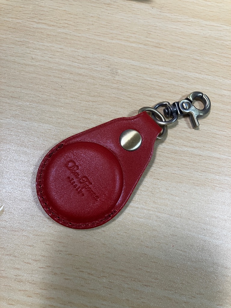 DomTeporna Italy エアタグ ケース 本革 革 コイン型 ブランド エアタグカバー AirTag edy QUICPAY キーホルダー 保護 イタリアンレザー 軽量 : All ...