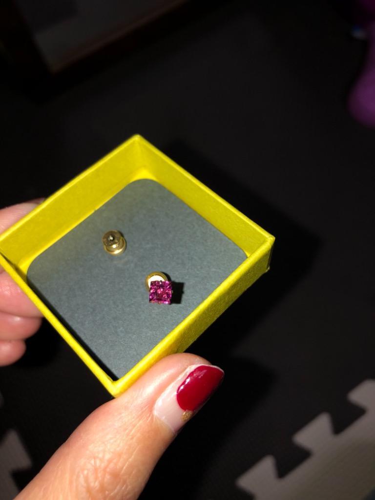 ロードライトガーネット ピアス K10PG 4mm スクエア : ファッションジュエリー em - 通販 - Yahoo!ショッピング