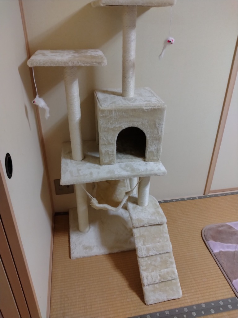 キャットタワー 据え置き型 大型 爪とぎ 麻紐 省スペース ハウス 運動不足 ストレス解消 ハンモック 階段 隠れ家 おしゃれ ペット 猫用品 pt027 :pt027:Fkstyle ...
