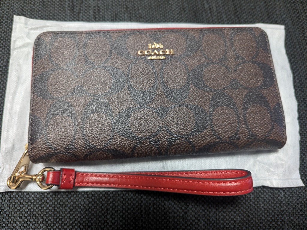COACH コーチ 財布 長財布 FC4452 C4452 ブラウン×1941レッド COACH コーチ 財布 長財布 FC4452 C4452 ブラウン×1941レッド