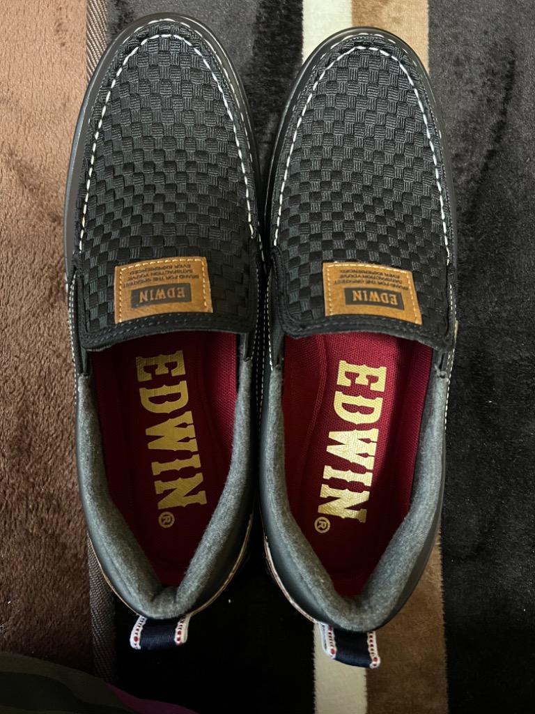 エドウィン EDWIN スニーカー メンズ 靴 スリッポン 幅広 3E 黒 ブラック シンプル 軽量 軽い 防滑 30代 40代 50代 EDW-7748 : edw7748 : 靴のニシムラ ...