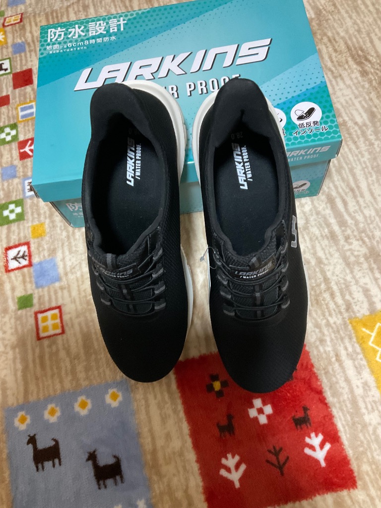 LARKINS スリッポン メンズ スニーカー 靴 黒 ブラック 紺色 ネイビー 防水 雨 履きやすい ハンズフリー 軽量 軽い ランニングシューズ ラーキンス L-203 : 靴のニシムラ ...