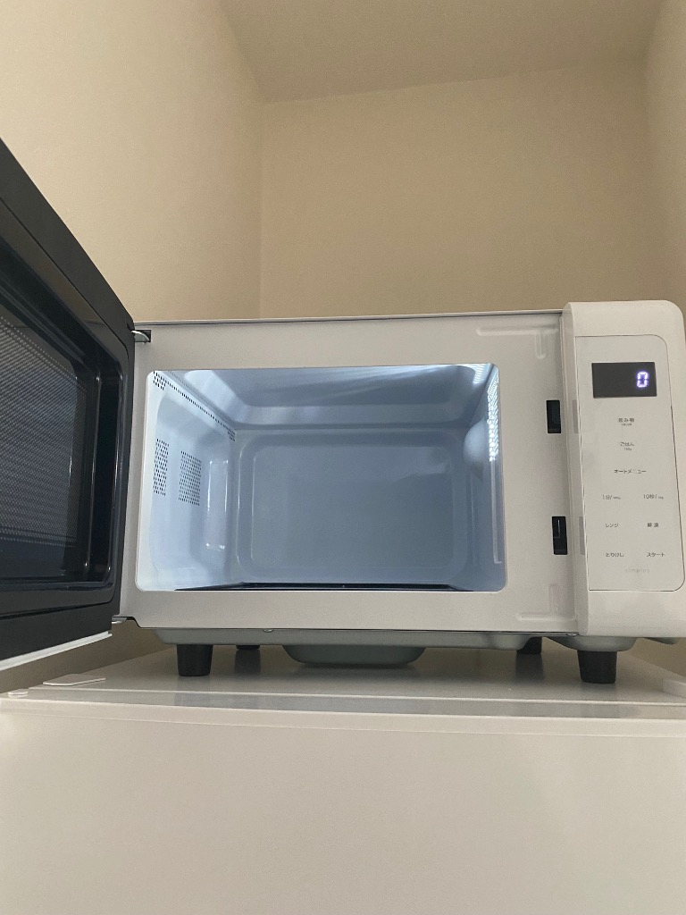 simplus シンプラス 電子レンジ 18L ヘルツフリー フラットテーブル 600W 500W 単機能 シンプル チャイルドロック SP-ER01-WH レビュー報告で水の激落ちシート ...