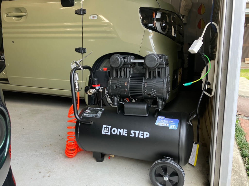 ONE STEP エアーコンプレッサー 100v オイルレス 静音 30l 小型 エアーコンプレッサー30l 軽量 圧力計 業務用 : H2brothers - 通販 - Yahoo!ショッピング